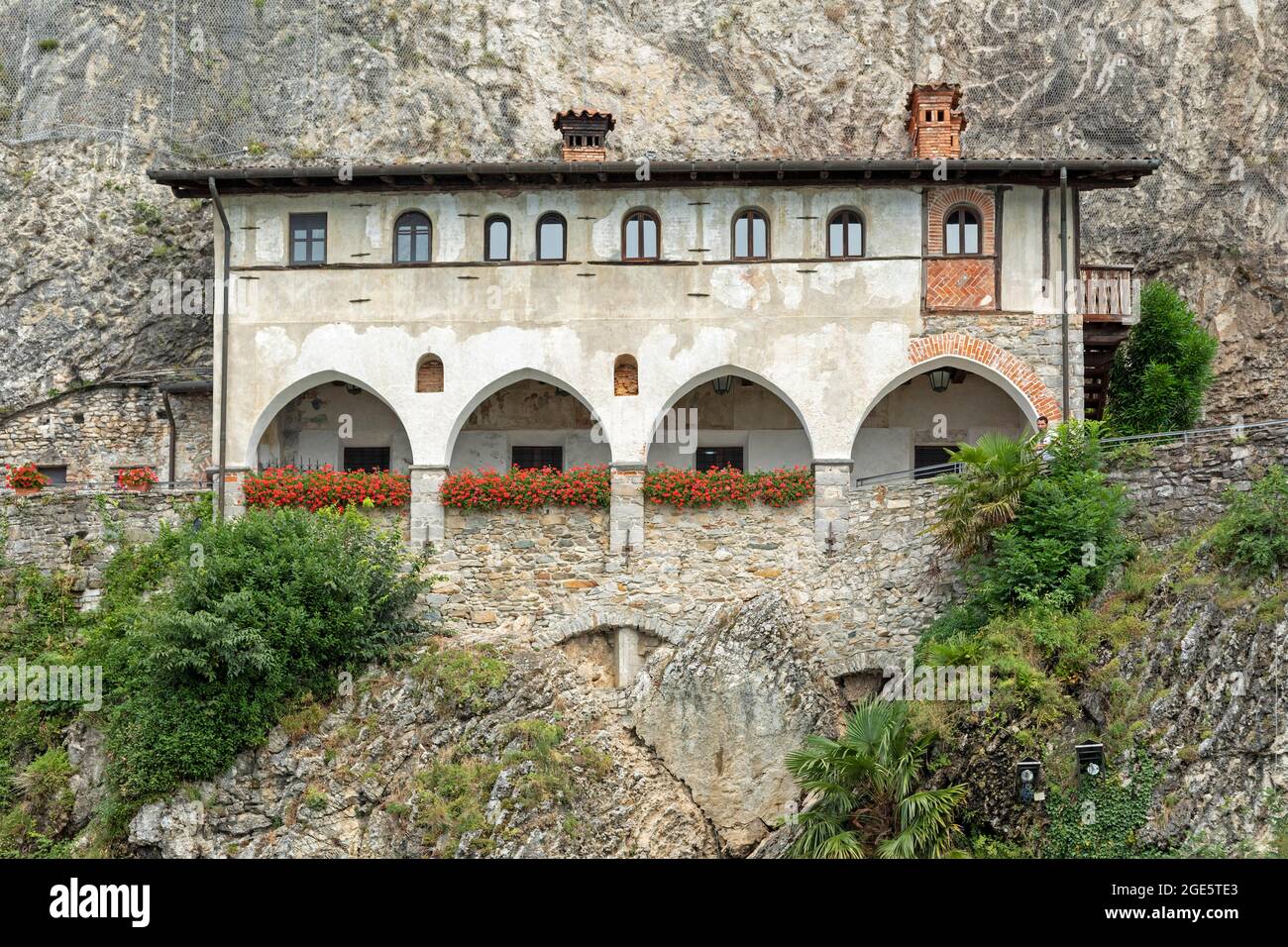 Building, Santa Caterina del Sasso Monastery, Reno, Lake Maggiore ...