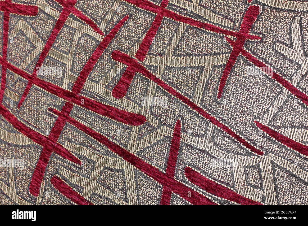 Fabric background. Red and gold threads Stock Photo - Alamy