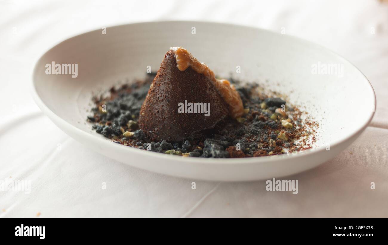 A chocolate volcano at Lanzarote Stock Photo - Alamy