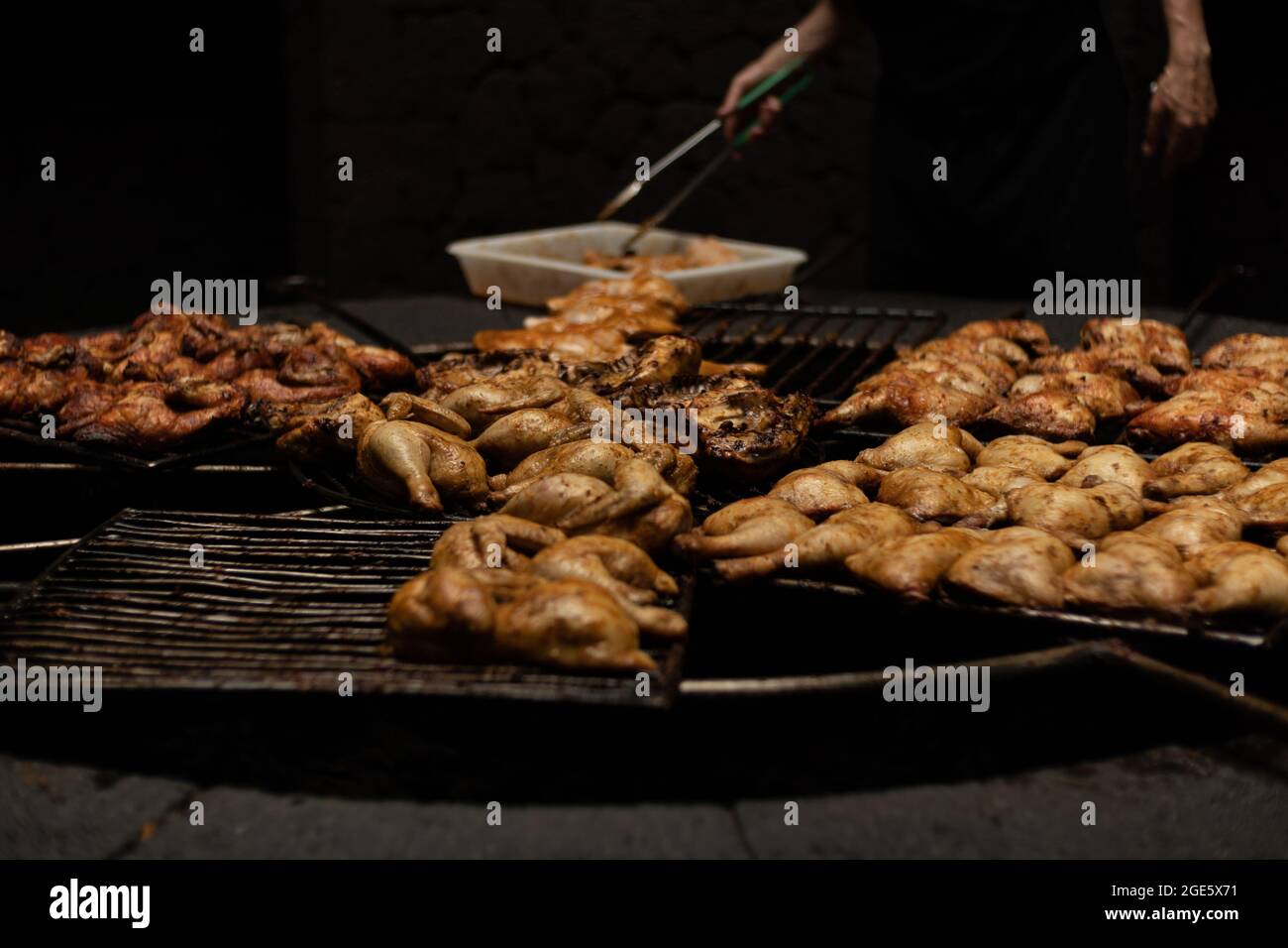 Grilling meat at a volcano Stock Photo - Alamy