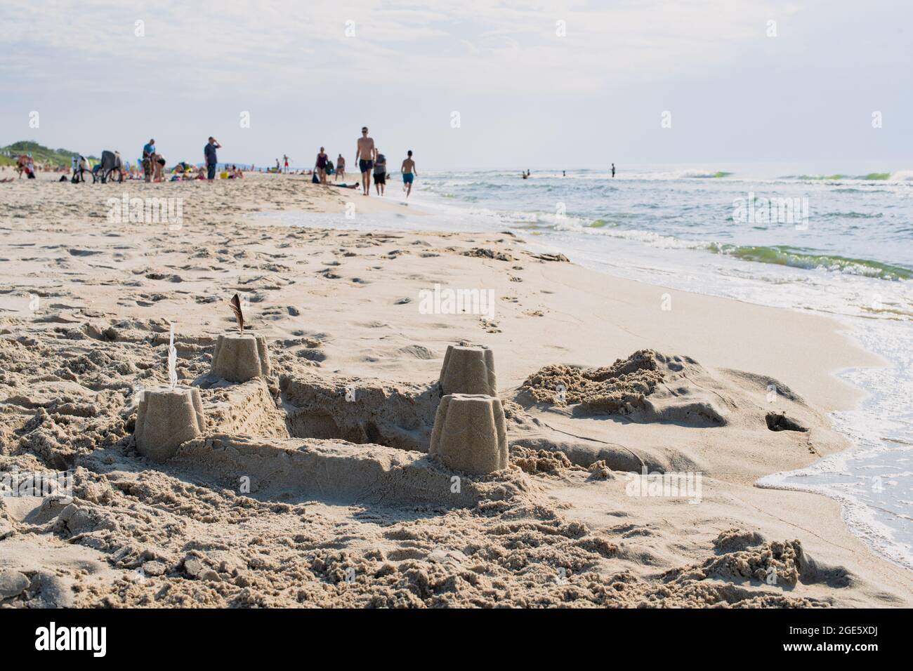 Sand towers on the Baltic sea beach Stock Photo - Alamy