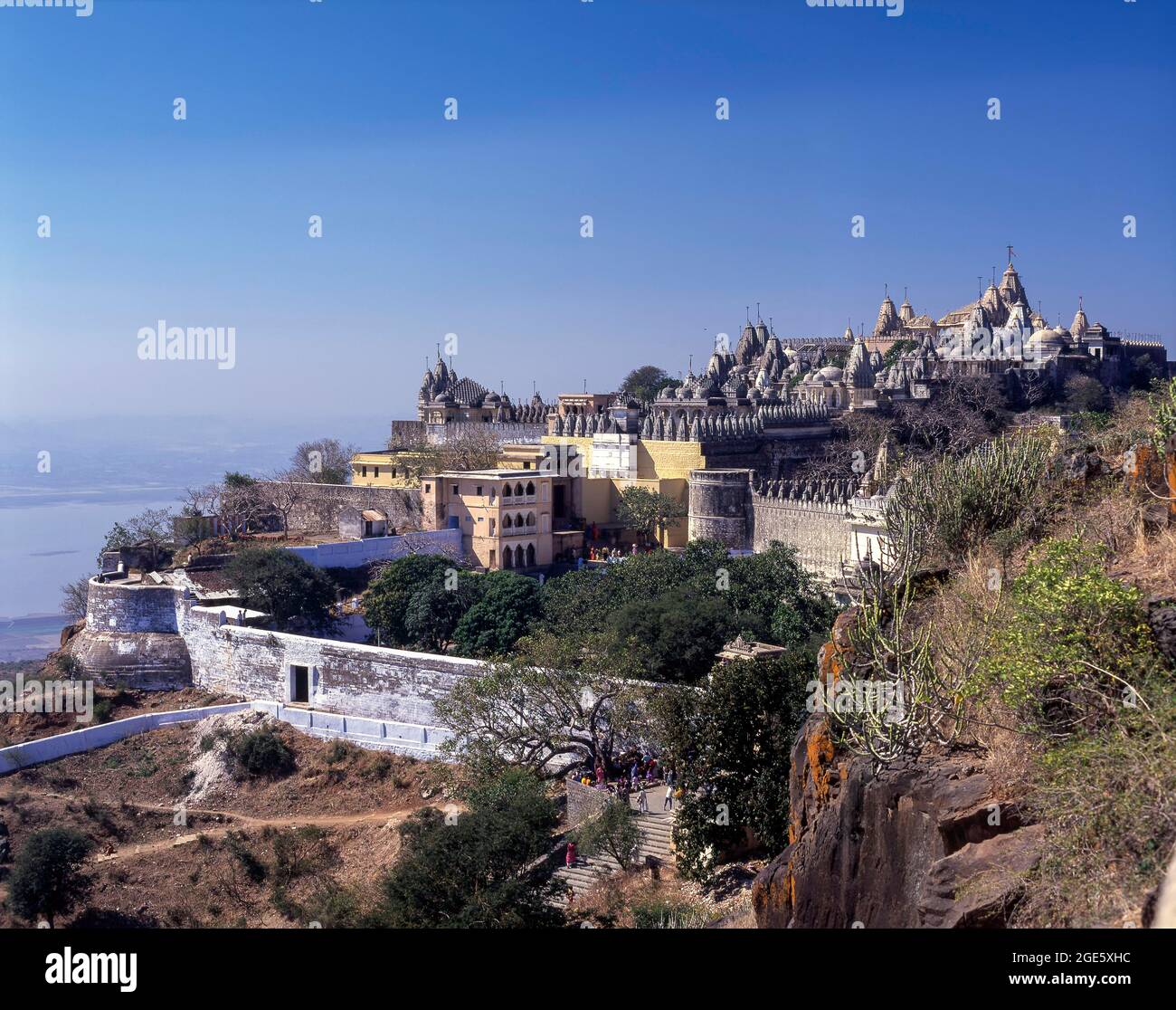 Palitana Jain temples in Shatrunjaya hill, Gujarat, India Stock Photo ...