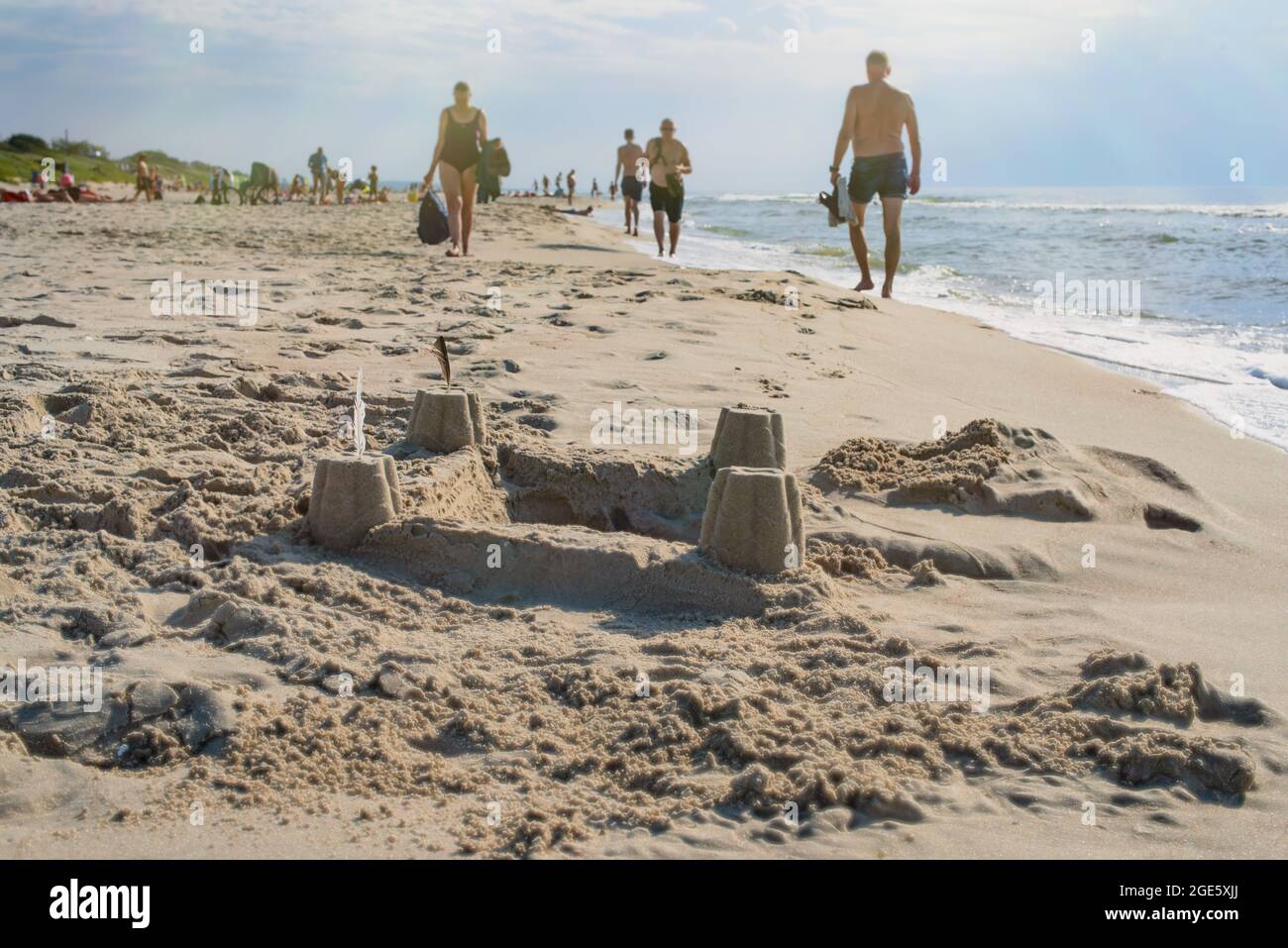 Sand towers on the Baltic sea beach Stock Photo - Alamy