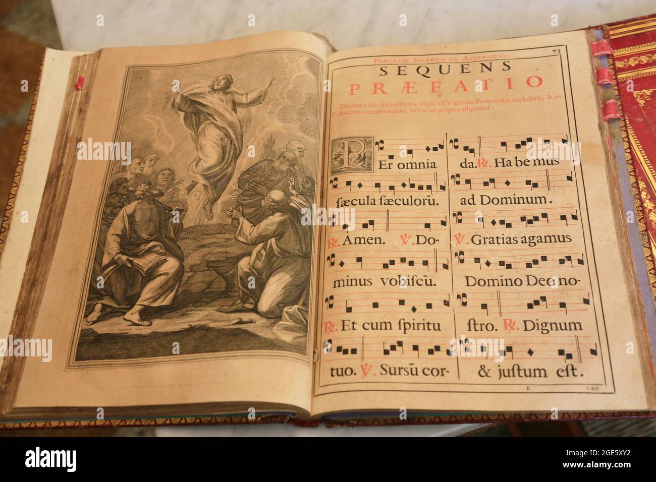 Medieval prayer book in the Cathedral of San Bartolomeo on Castle Hill ...
