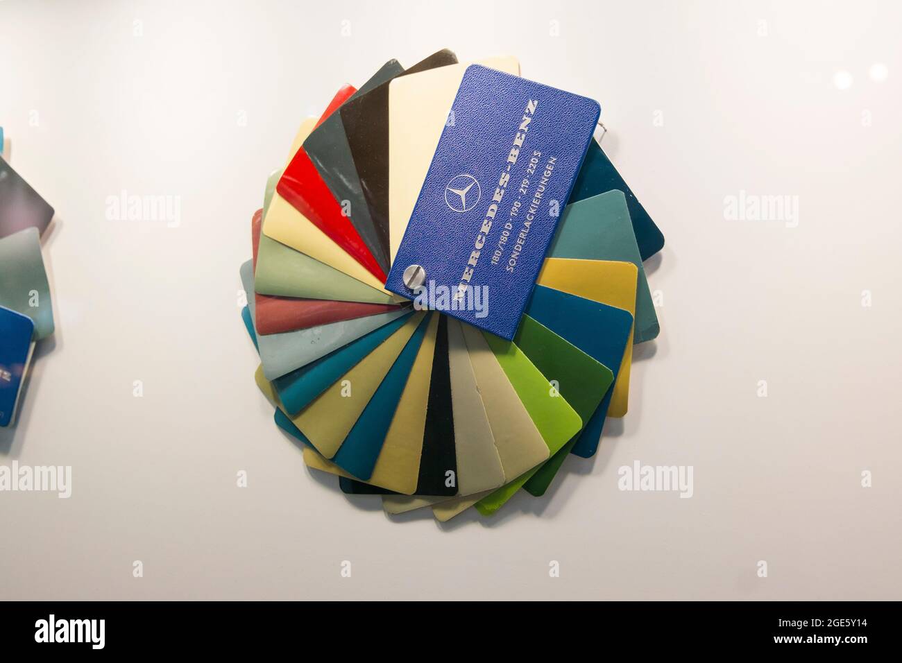 A color wheel of exterior paint color choices, options. At the Mercedes ...