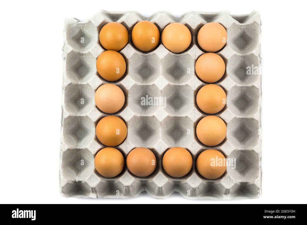 Eggs arranged in a number isolated on white background Stock Photo - Alamy