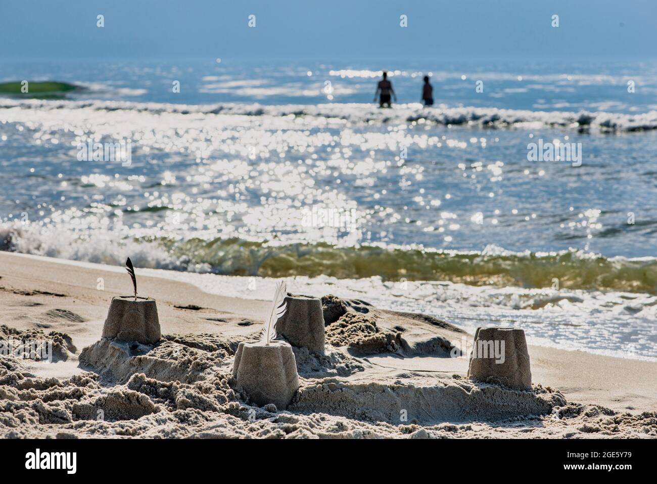 Sand towers on the Baltic sea beach Stock Photo - Alamy