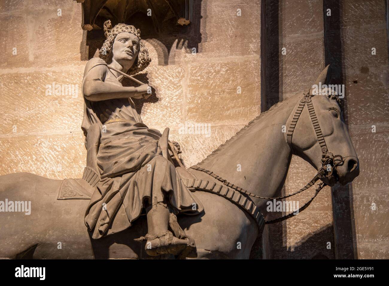 Bamberg Rider, standing in the cathedral of the Unesco World Heritage ...