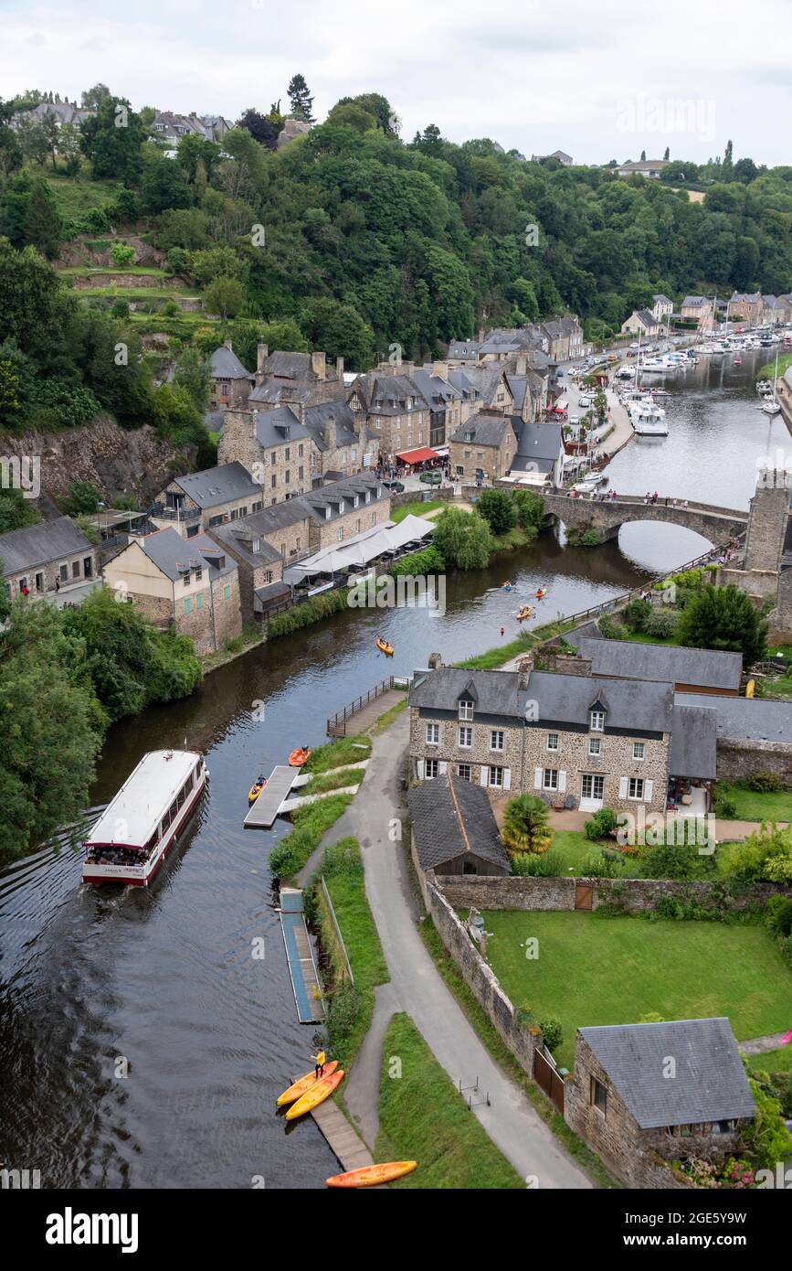 Old town of dinan with the river rance hi-res stock photography and ...