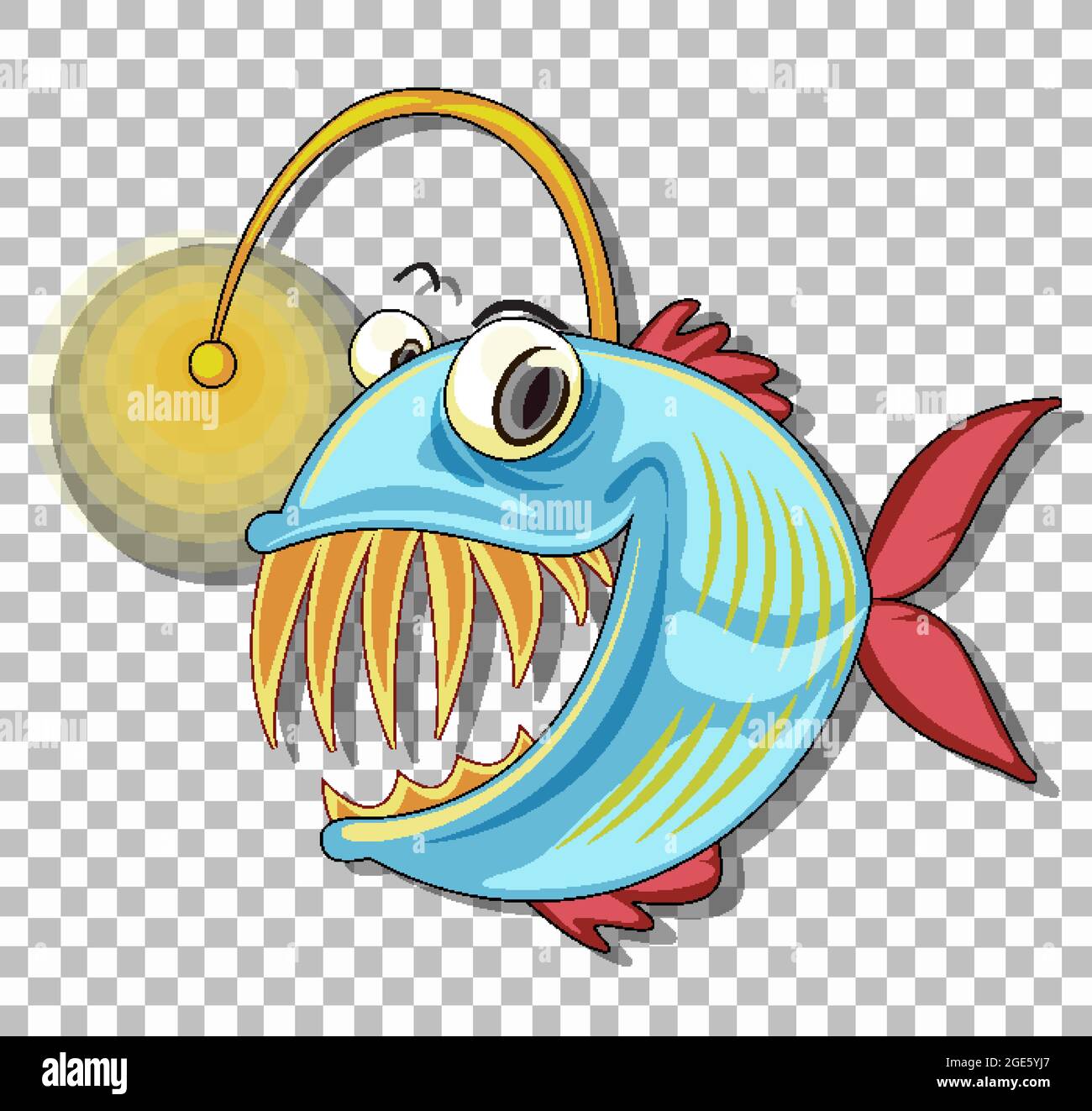 Angler Fish cartoon character isolated on transparent background ...