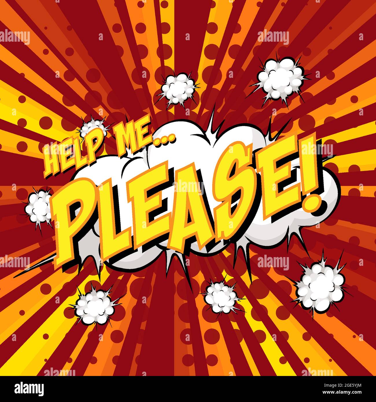 HELP ME PLEASE wording comic speech bubble on burst illustration Stock ...