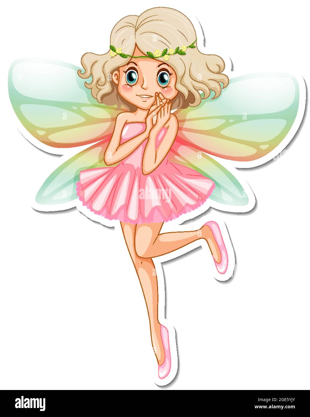 Beautiful fairy cartoon character sticker illustration Stock Vector ...