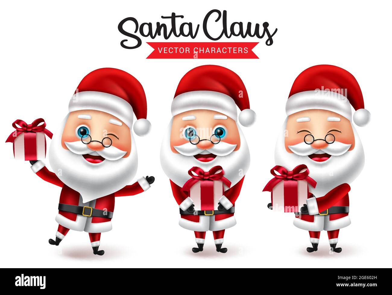 Santa claus christmas vector characters set. Santa character in cute ...