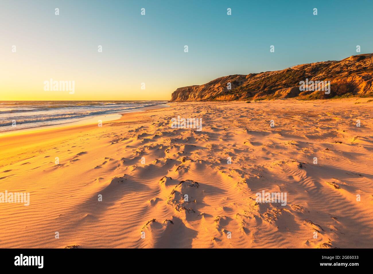 Blanche Point, Maslin Beach at winter sunset, Fleurieu Peninsula, South ...