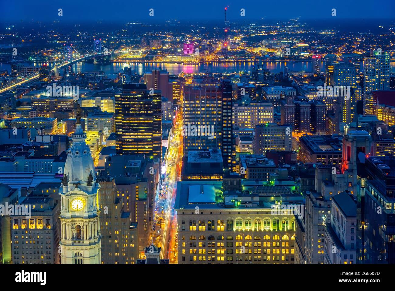 Top view of downtown skyline Philadelphia in Pennsylvania, USA at ...