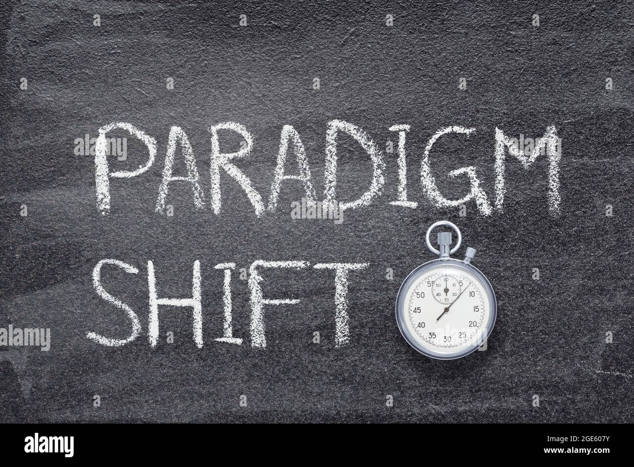 paradigm shift phrase written on chalkboard with vintage precise ...