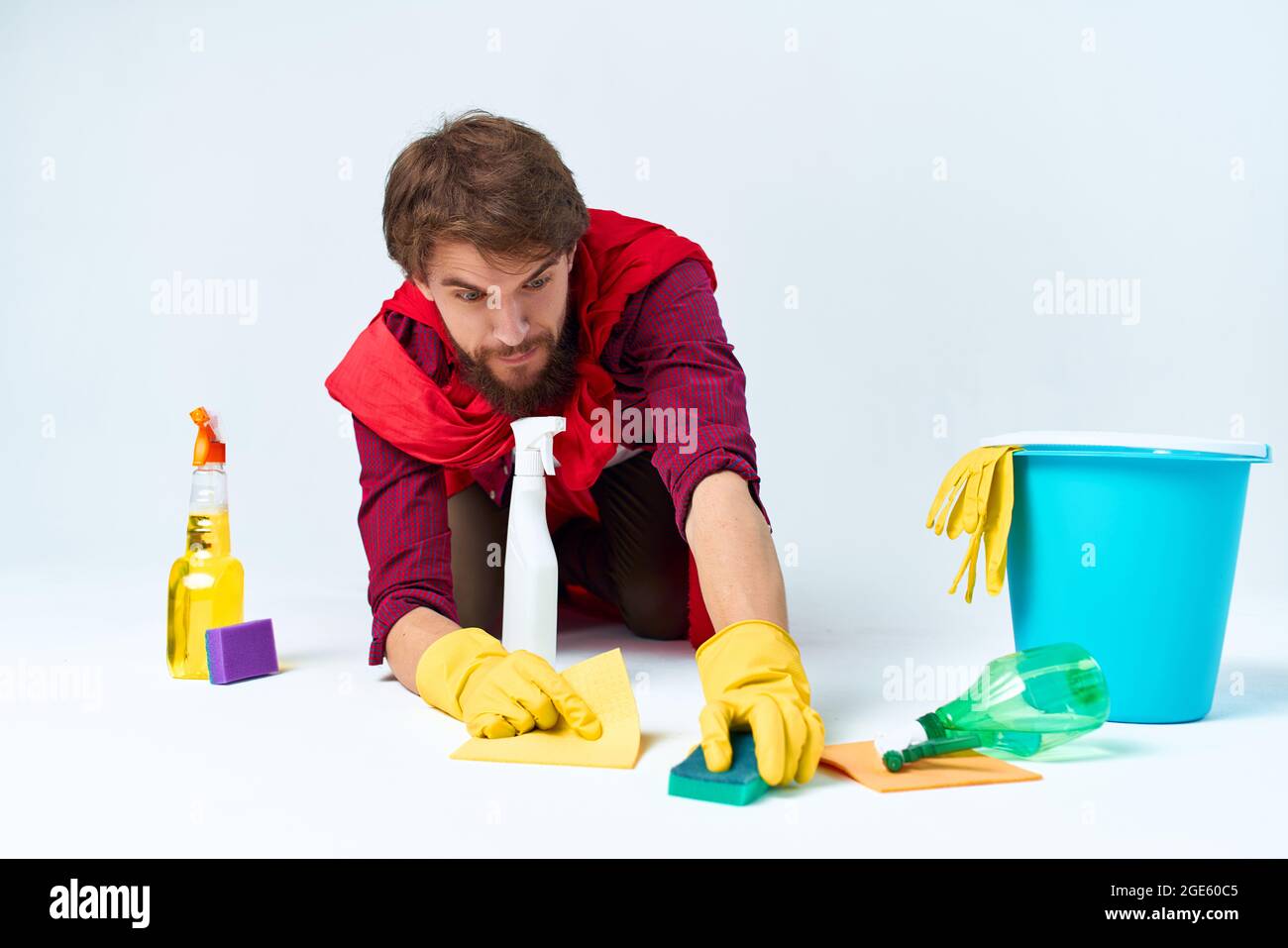 housekeeper cleaning the apartment professional Lifestyle Stock Photo ...