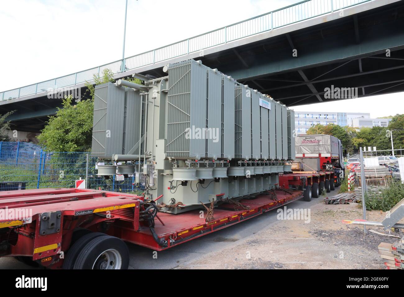 17 August 2021, Thuringia, Jena: A high-power transformer stands on a ...