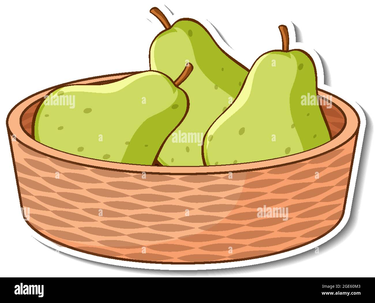 Sticker basket with many pears illustration Stock Vector Image & Art ...