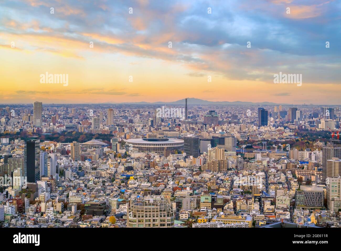 Top view of Tokyo city skyline at sunset in Japan Stock Photo - Alamy