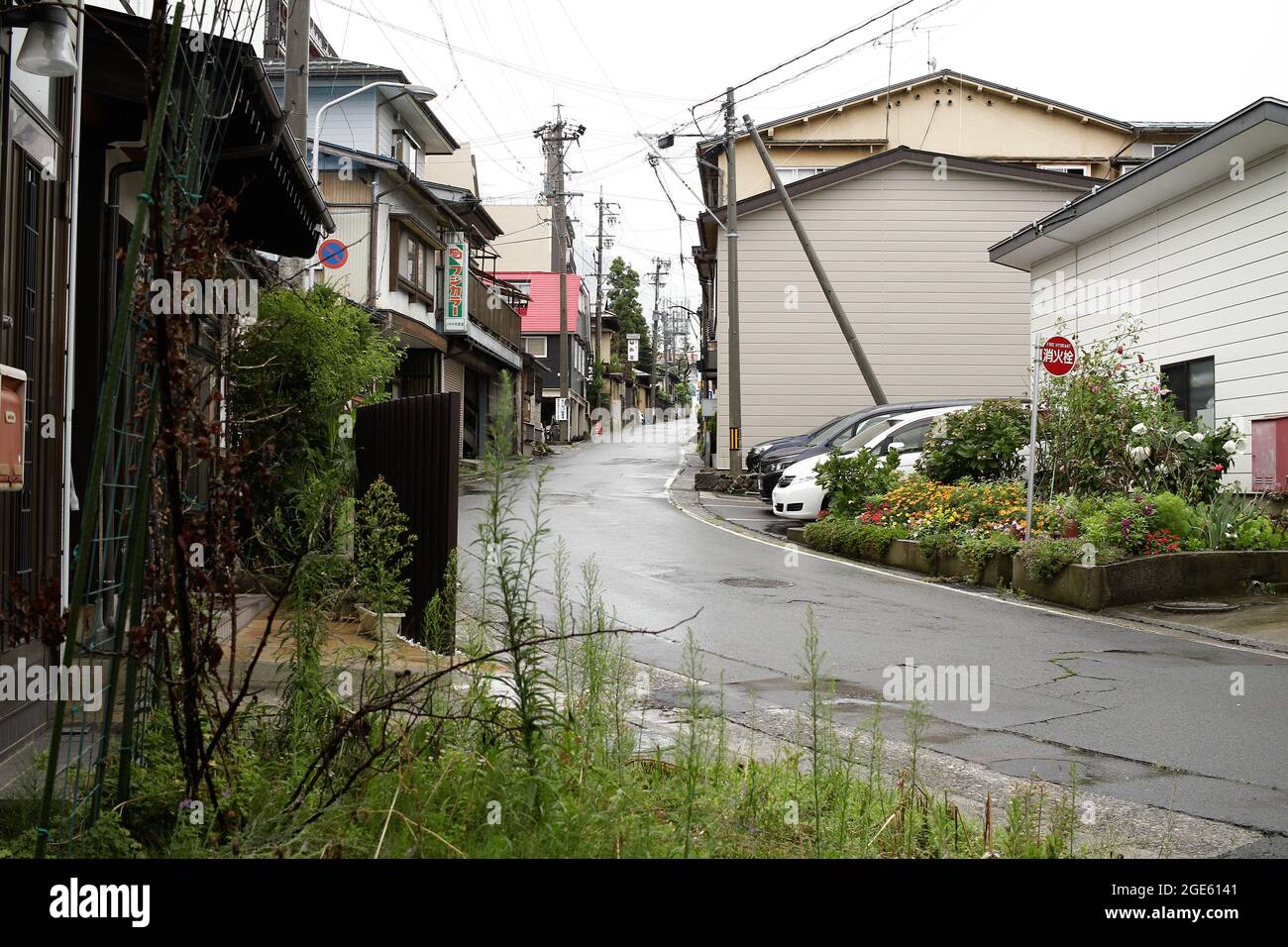 yudanaka, nagano, japan, 2021-13-8 , view of Yudanaka onsen town Stock ...