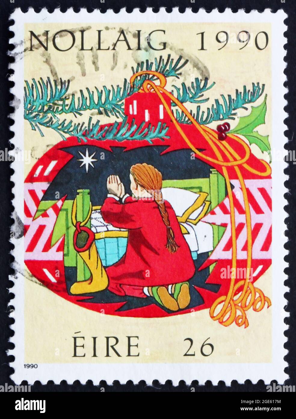 IRELAND - CIRCA 1990: a stamp printed in the Ireland shows Child ...