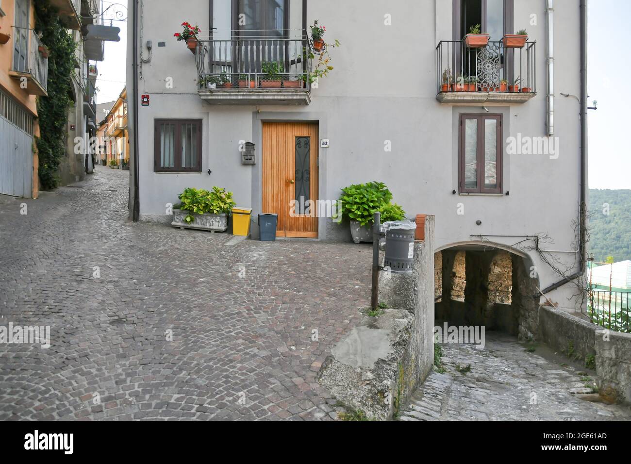 A street in the historic center of Latronico, a medieval town in the ...