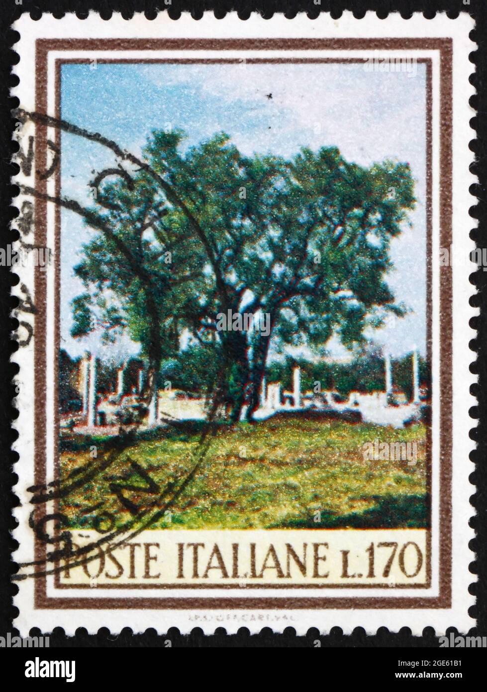 ITALY - CIRCA 1966: a stamp printed in the Italy shows Olive Tree, Olea ...
