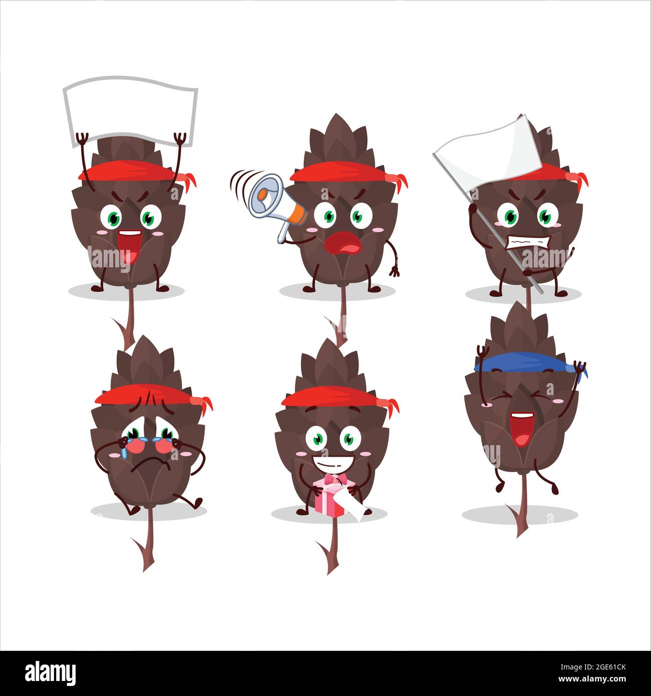 Mascot design style of conifers character as an attractive supporter ...