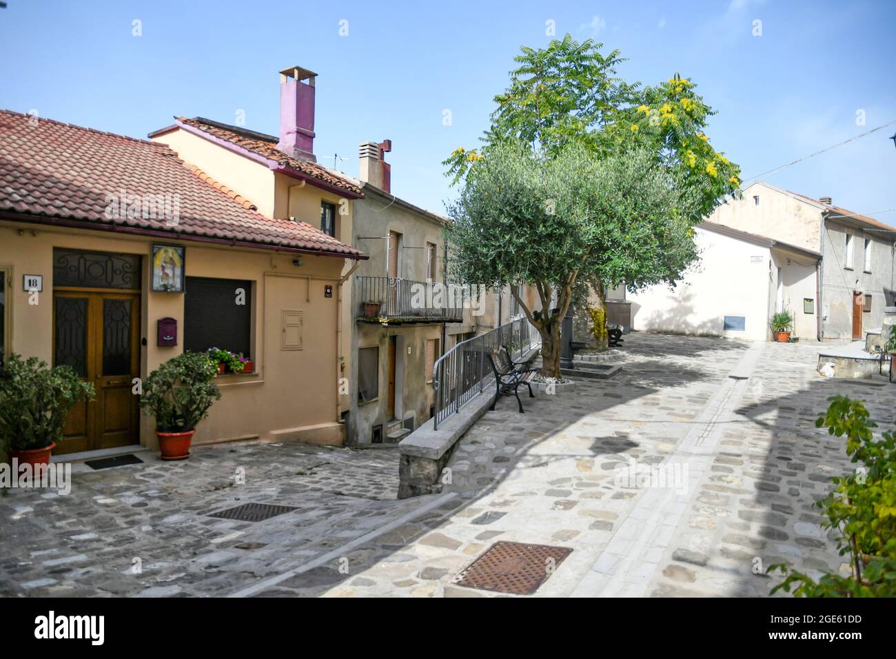 A street in the historic center of Latronico, a medieval town in the ...