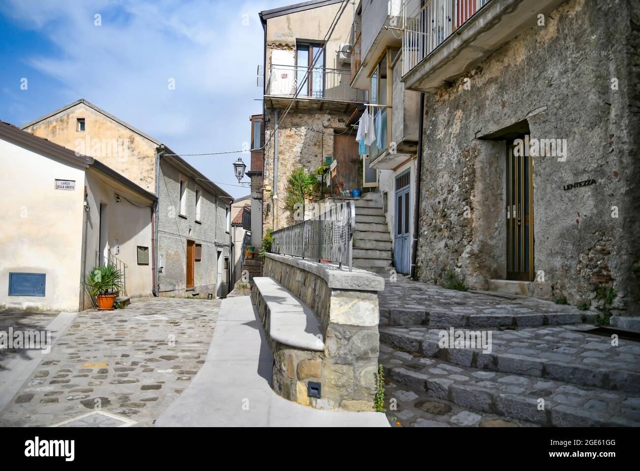 A street in the historic center of Latronico, a medieval town in the ...