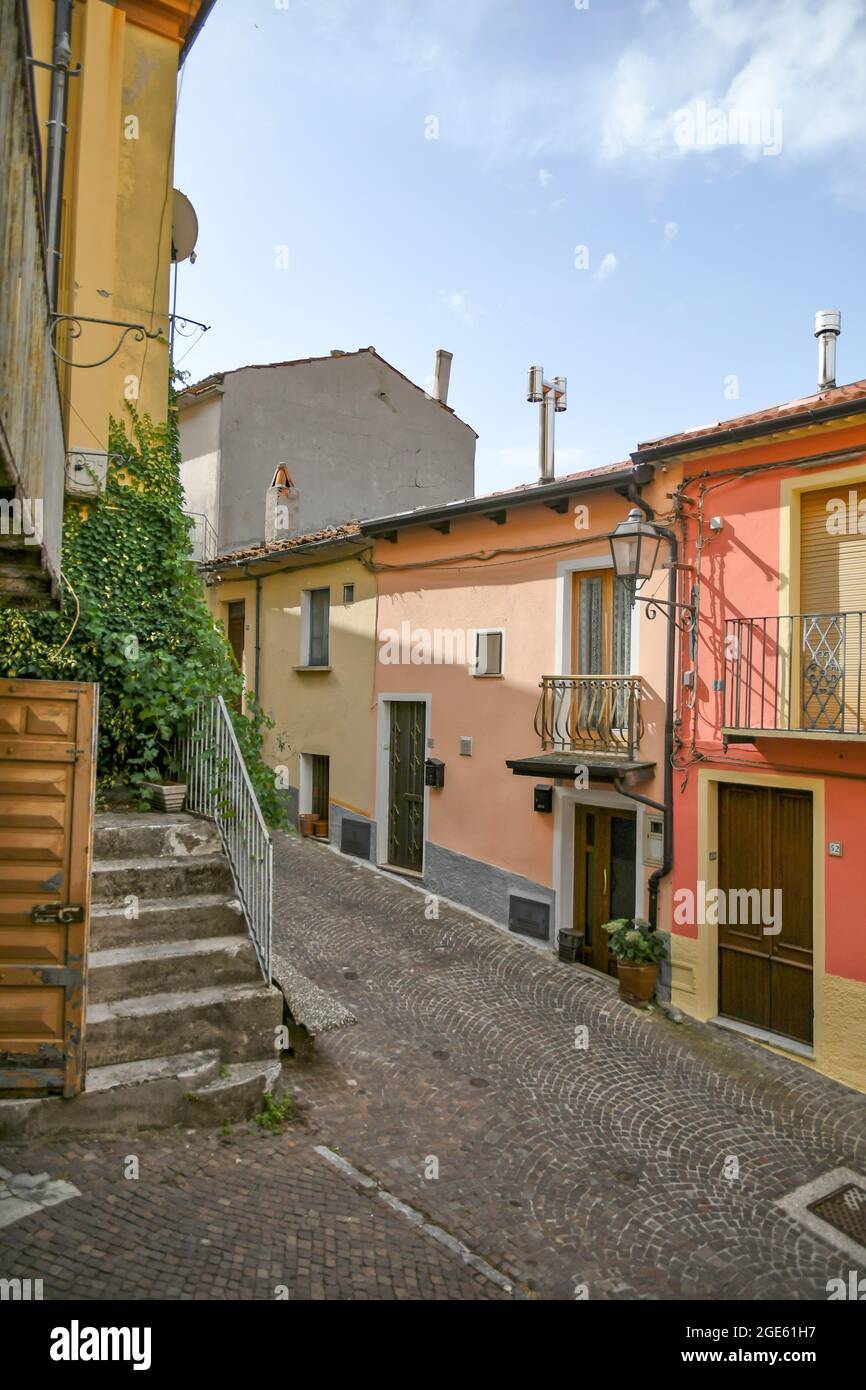 A street in the historic center of Latronico, a medieval town in the ...