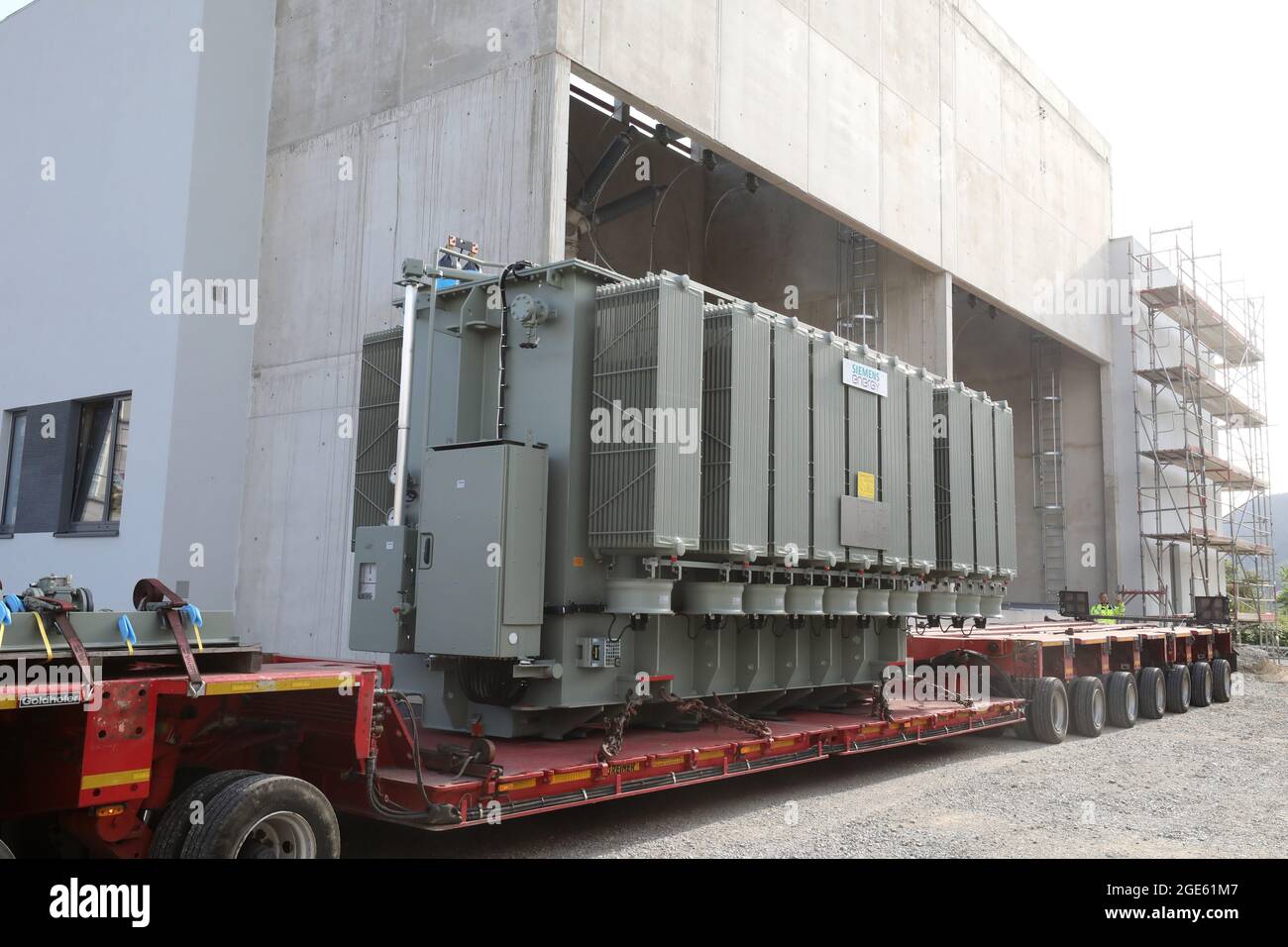 Jena, Germany. 17th Aug, 2021. A high-power transformer stands on a ...