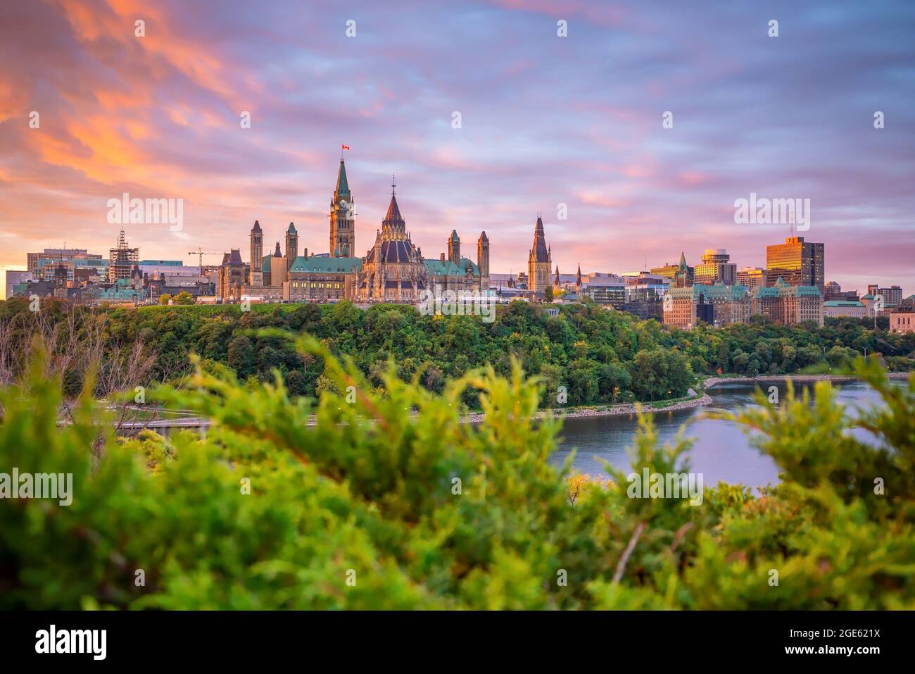 Parliament Hill in Ottawa, Ontario, Canada at Sunset Stock Photo - Alamy