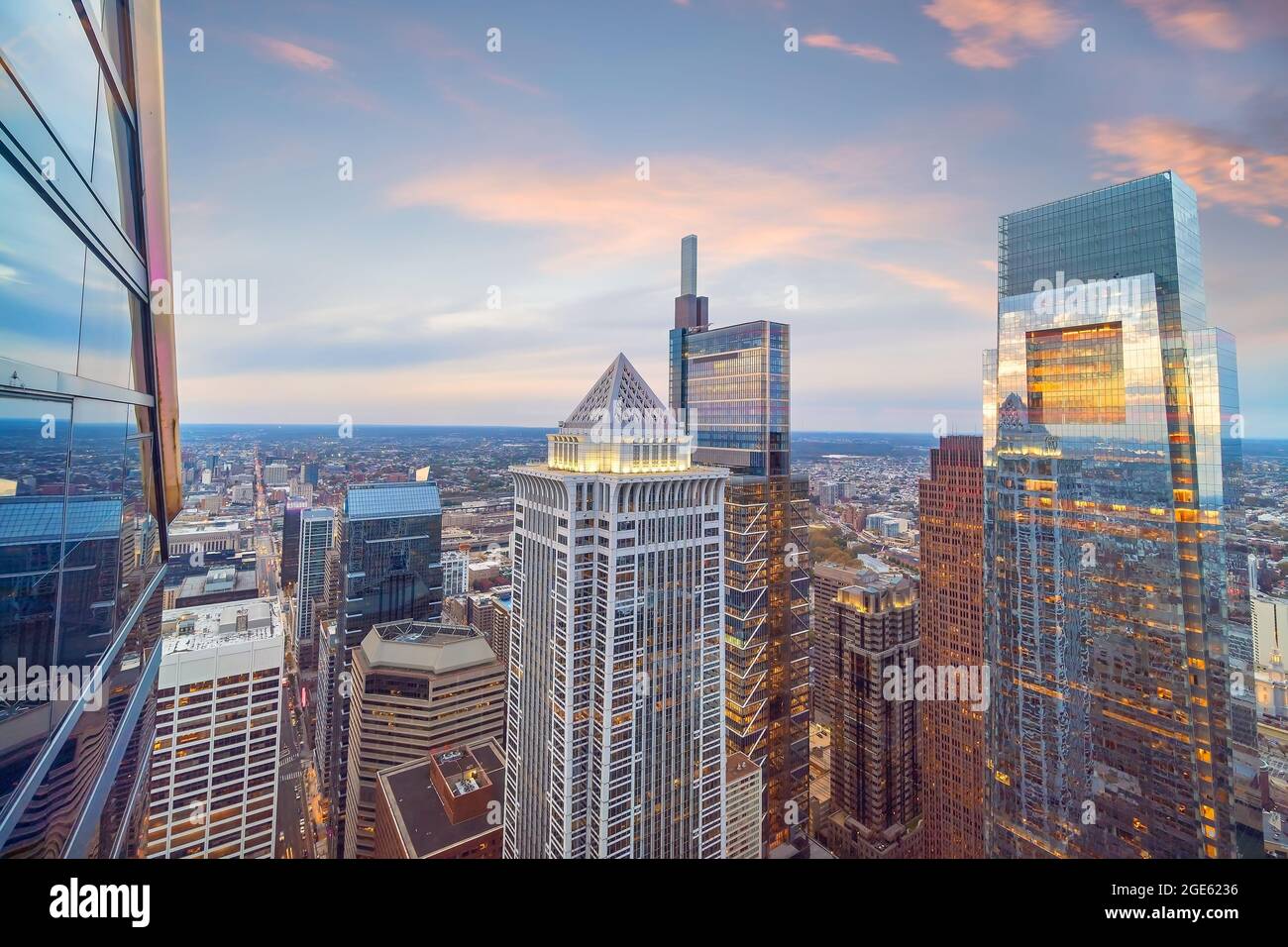 Top view of downtown skyline Philadelphia in Pennsylvania, USA at ...