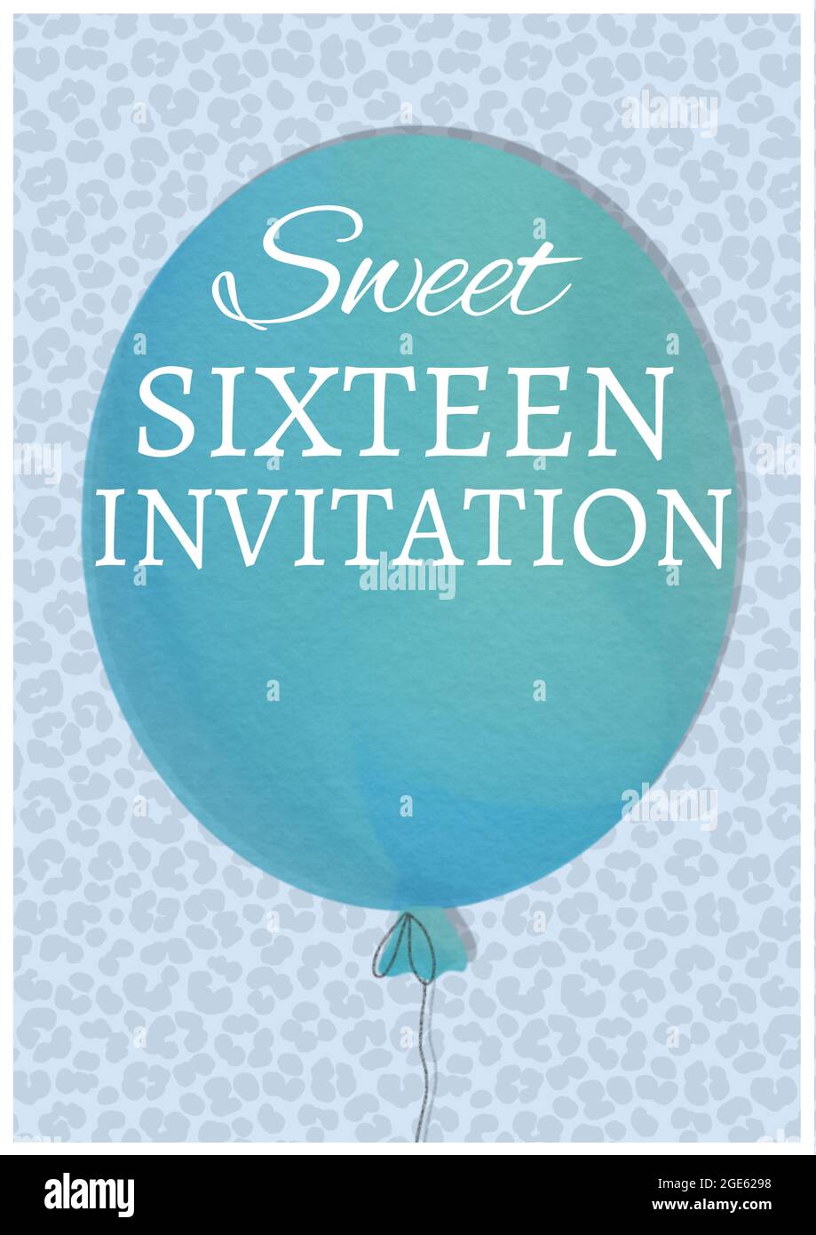 Composition of birthday party text over balloon icon on blue backgtound ...