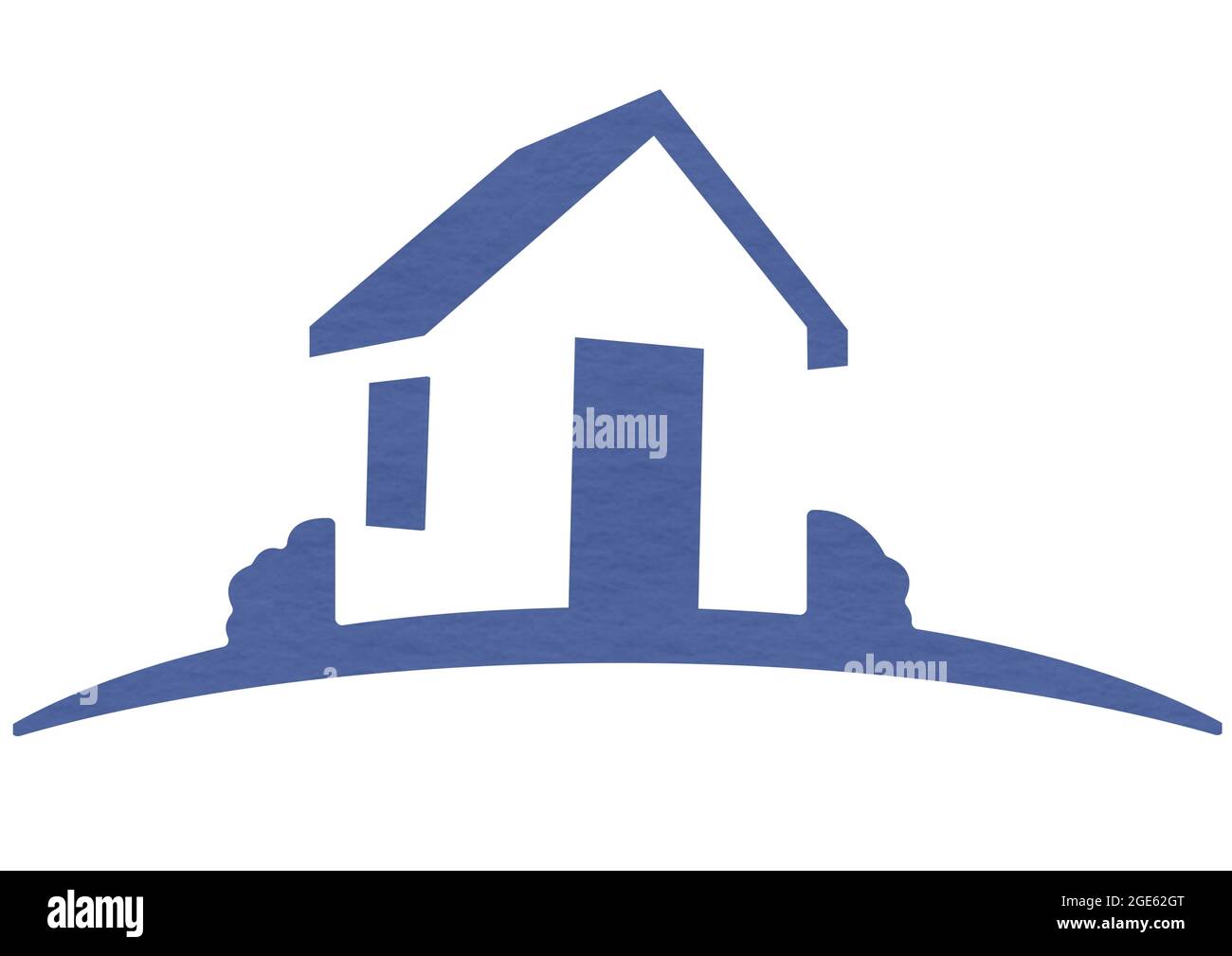 Composition of purple house icon on white background Stock Photo - Alamy