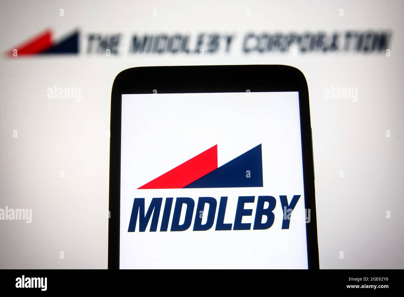 In this photo illustration a Middleby Corporation logo is seen on a ...