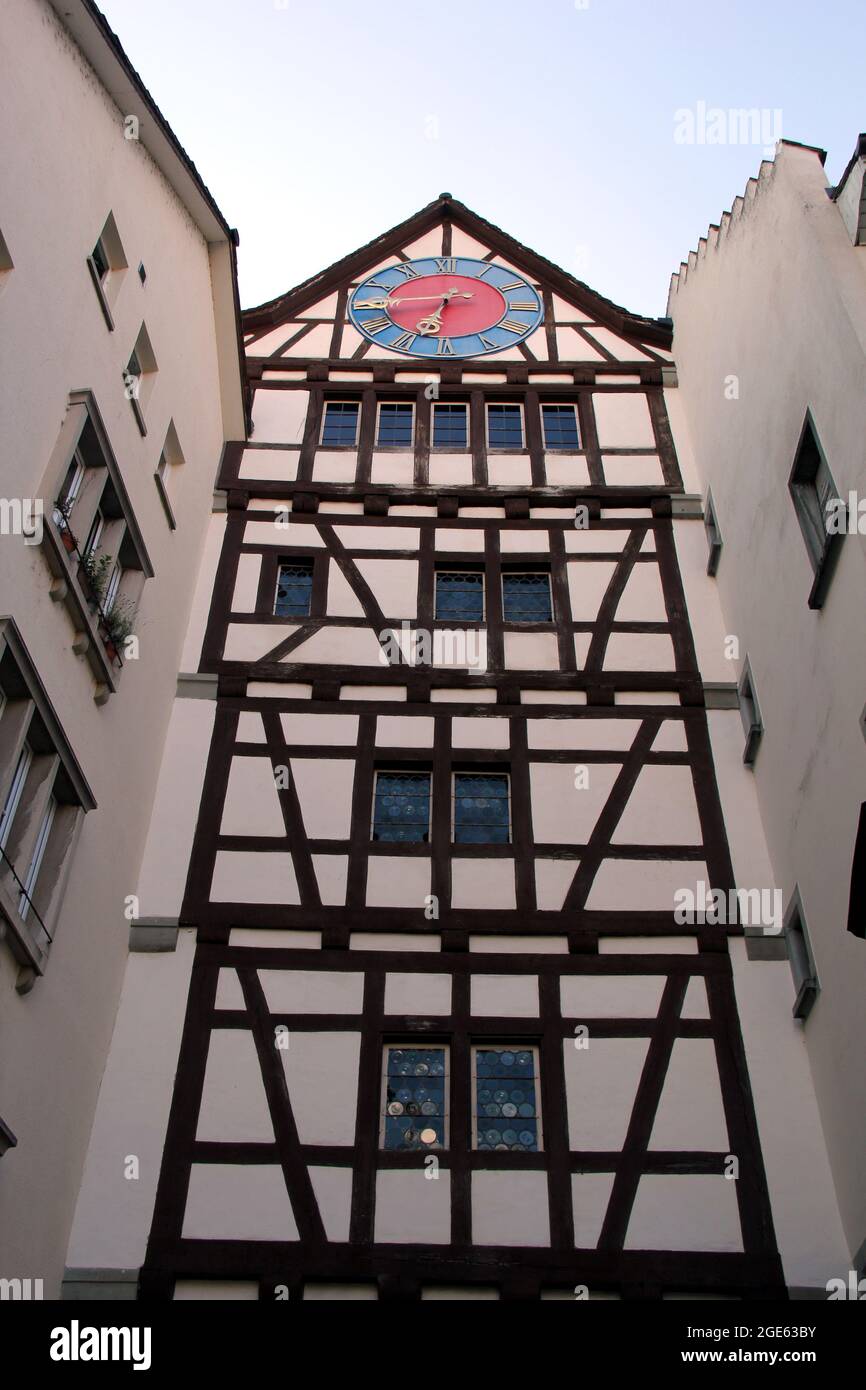 Tower Clock in Stein am Rhein Stock Photo - Alamy