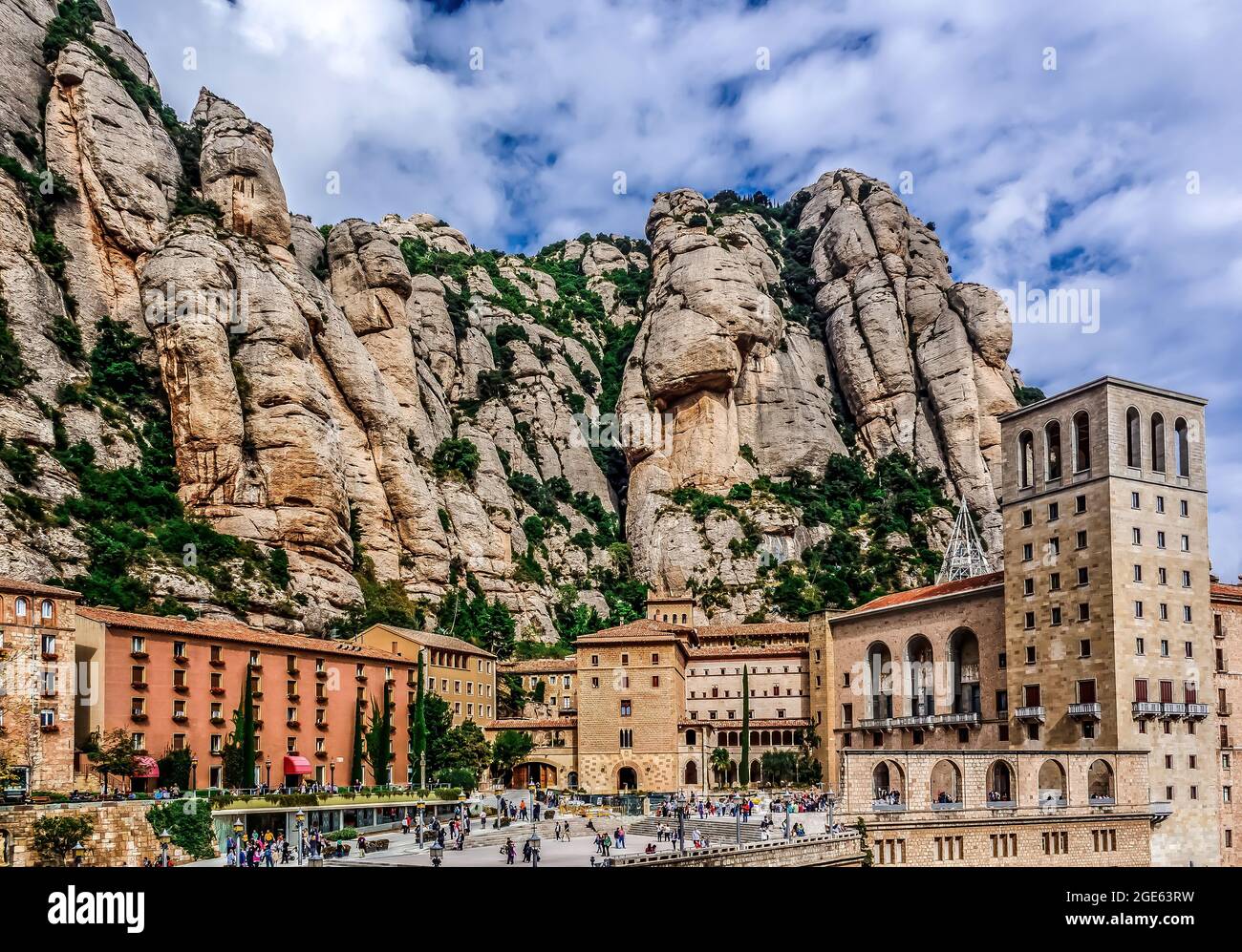 Montserrat, Spain - May 12, 2011: Santa Maria de Montserrat is an abbey ...