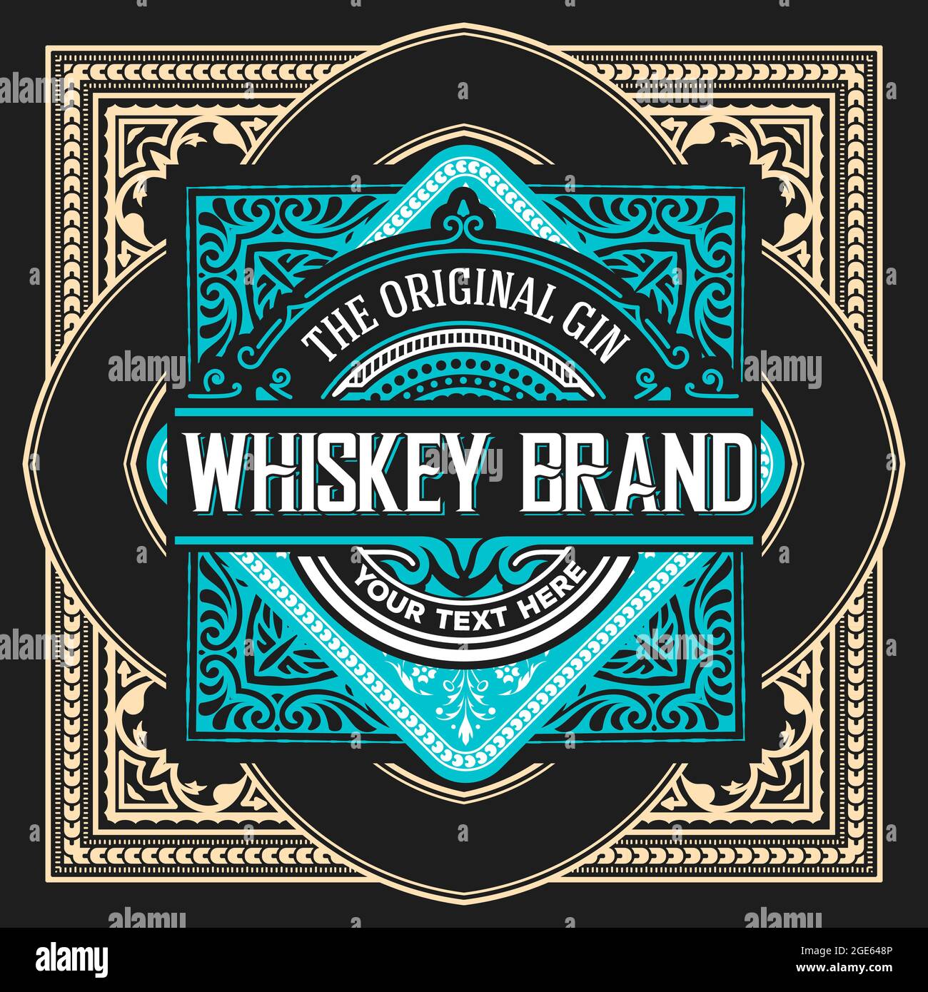 Whiskey label with old frames Stock Vector Images - Alamy