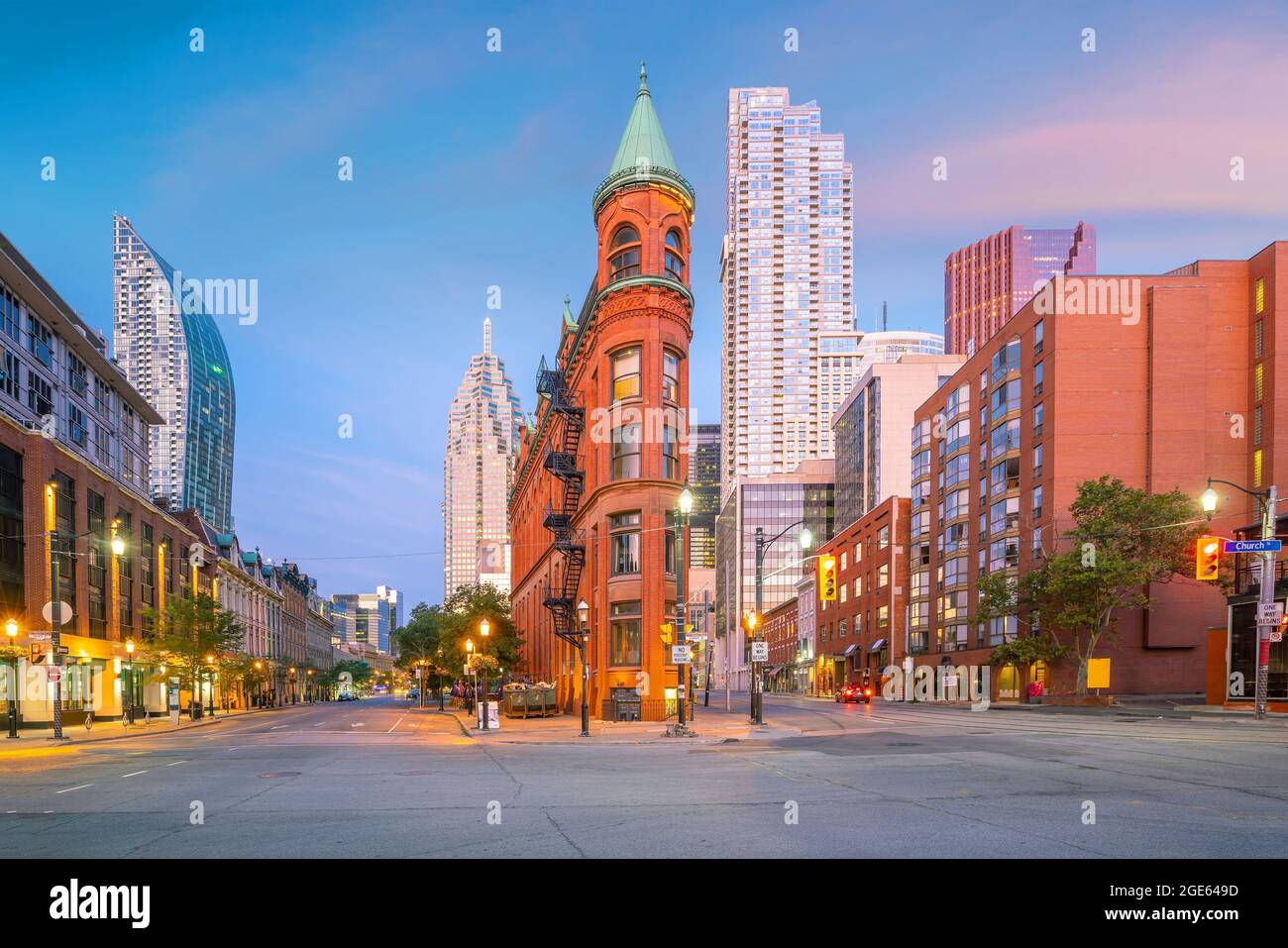 Downtown Toronto city Skyline at twilight in Ontario, Canada Stock ...