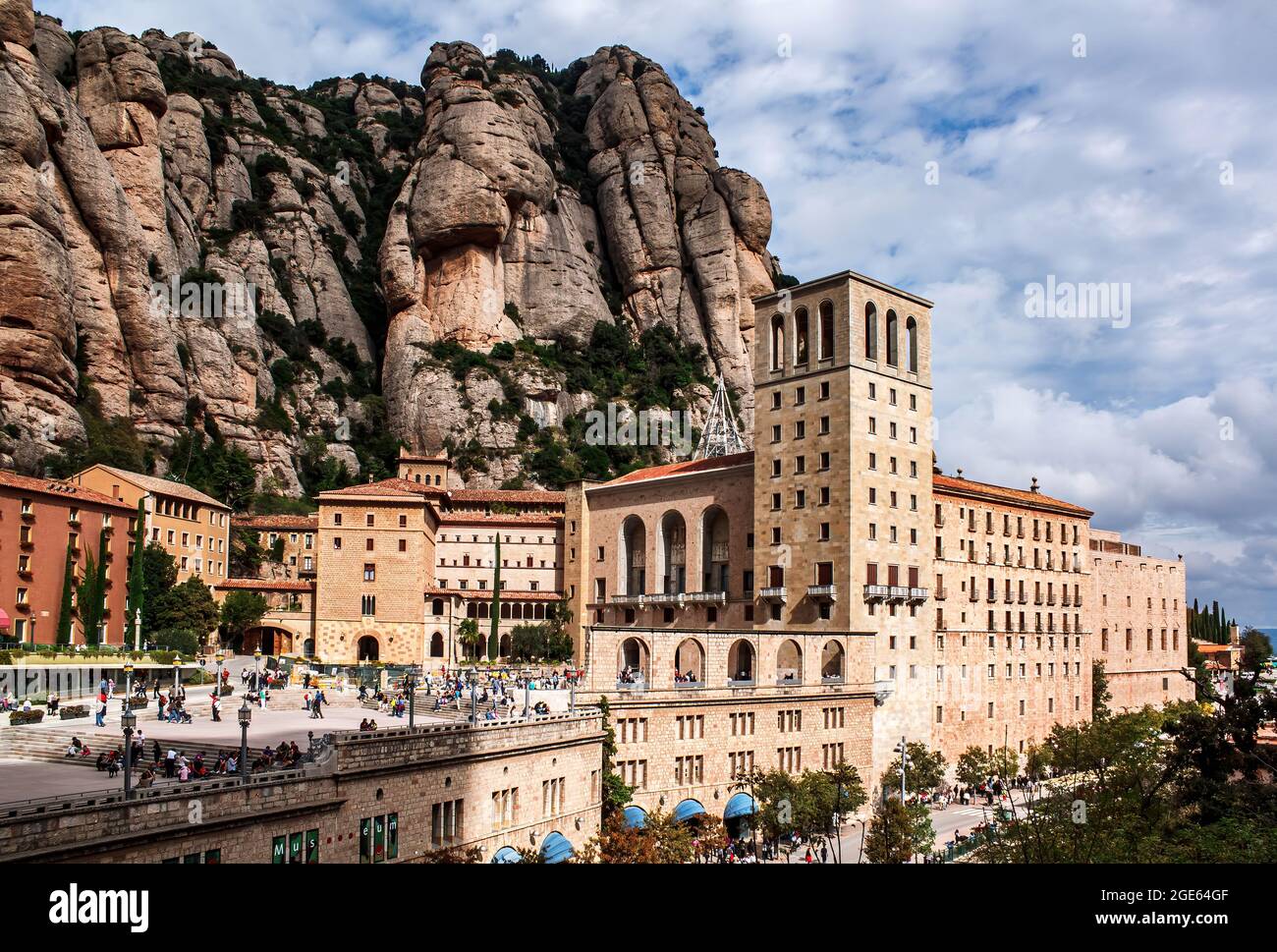 Montserrat, Spain - May 12, 2011: Santa Maria de Montserrat is an abbey ...