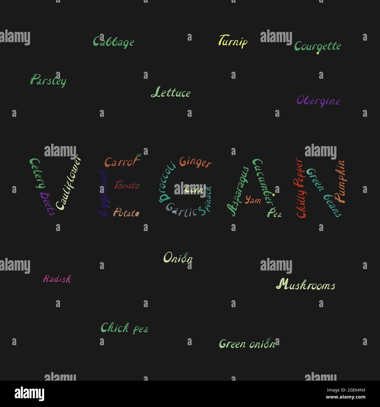 Names of vegetables Stock Vector Images - Alamy