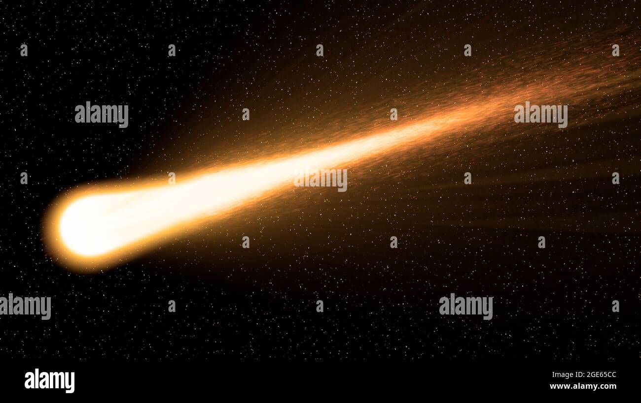 Beautiful blue comet in motion in deep space background Stock Photo - Alamy