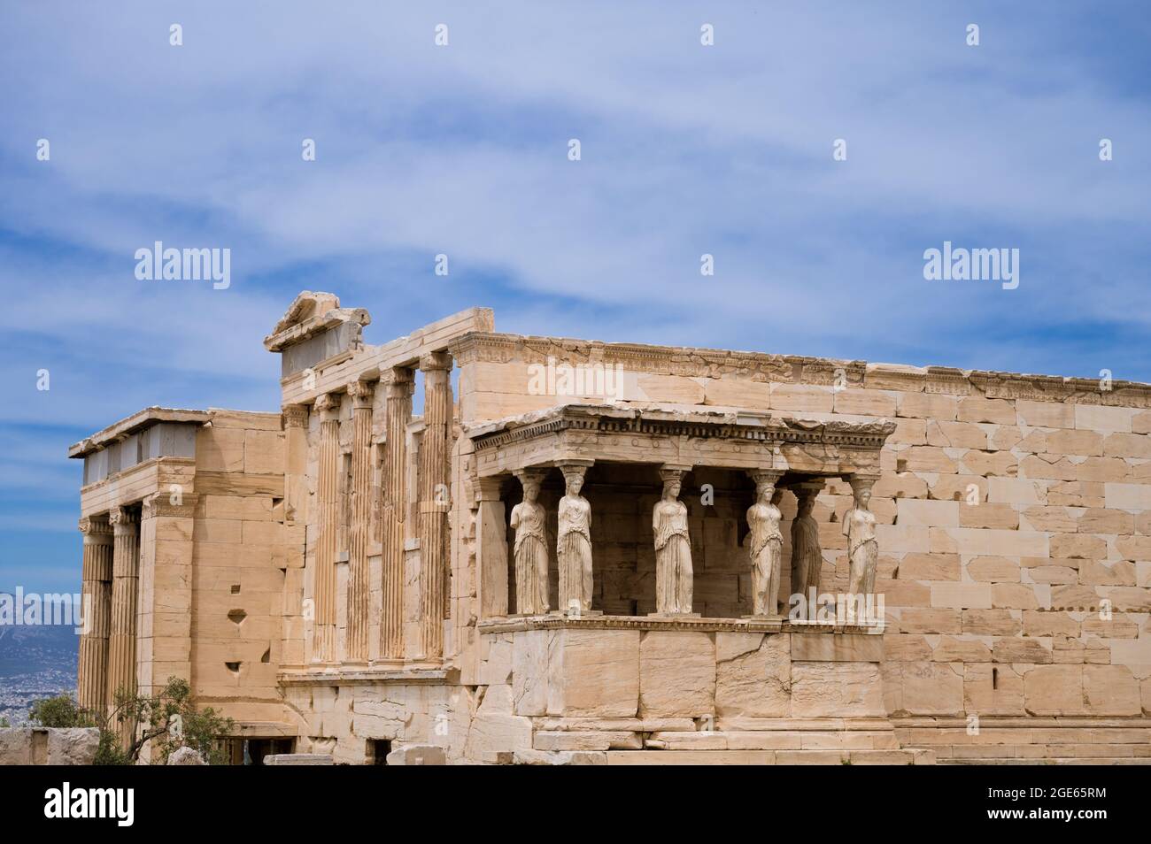 Remains of ancient marble temple on Acropolis hill in Athens, Greece ...