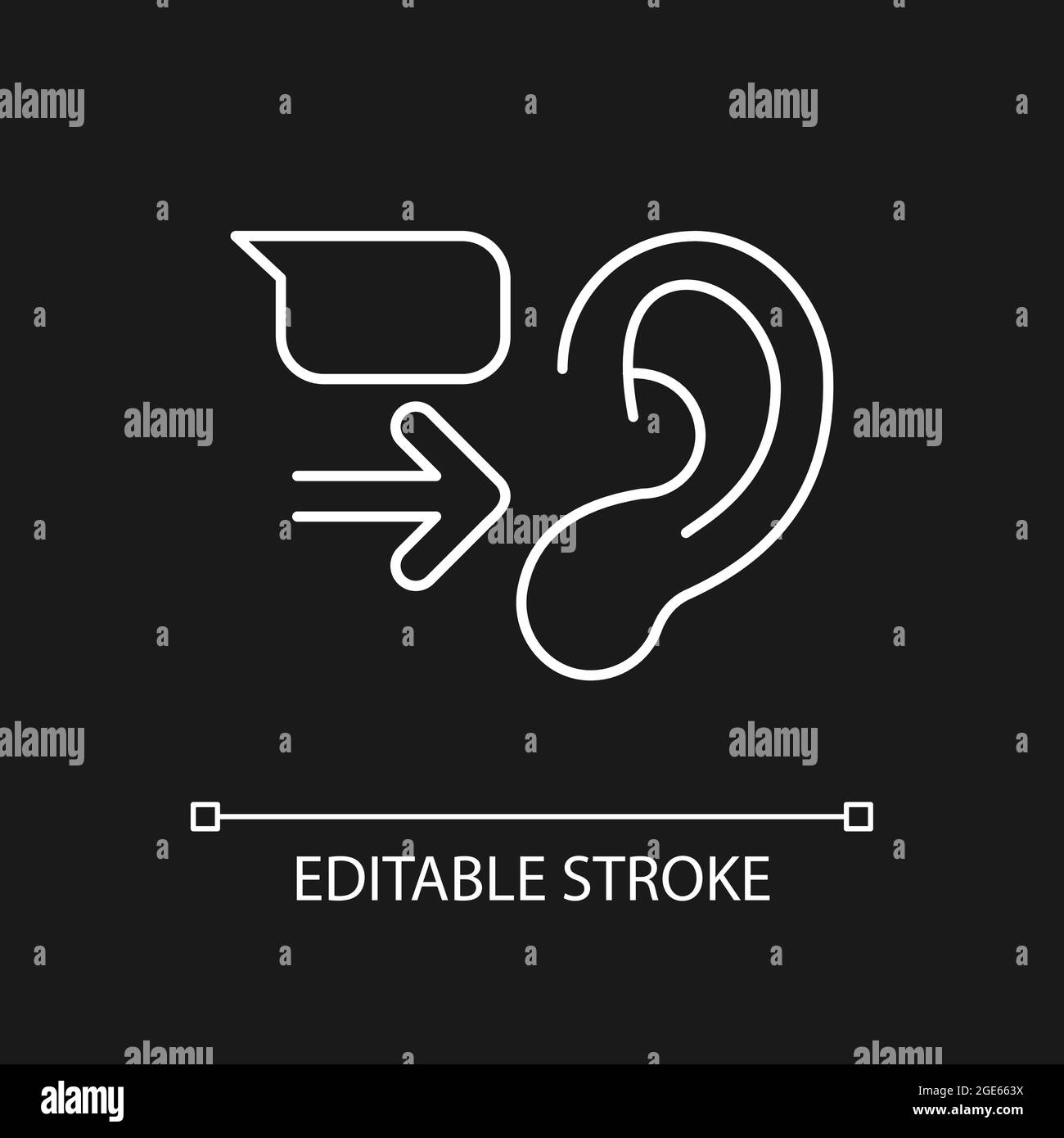 Message receiver white linear icon for dark theme Stock Vector Image ...