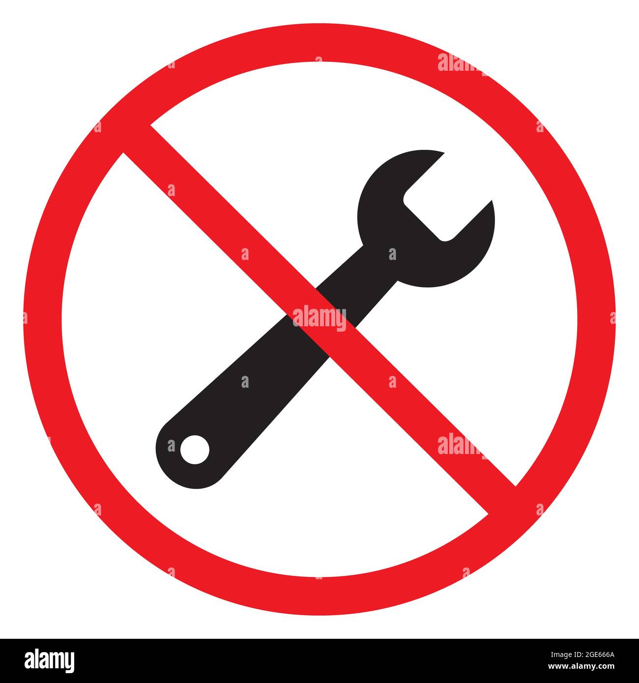 No repair tool on white background. No repair sign. stop repair symbol ...