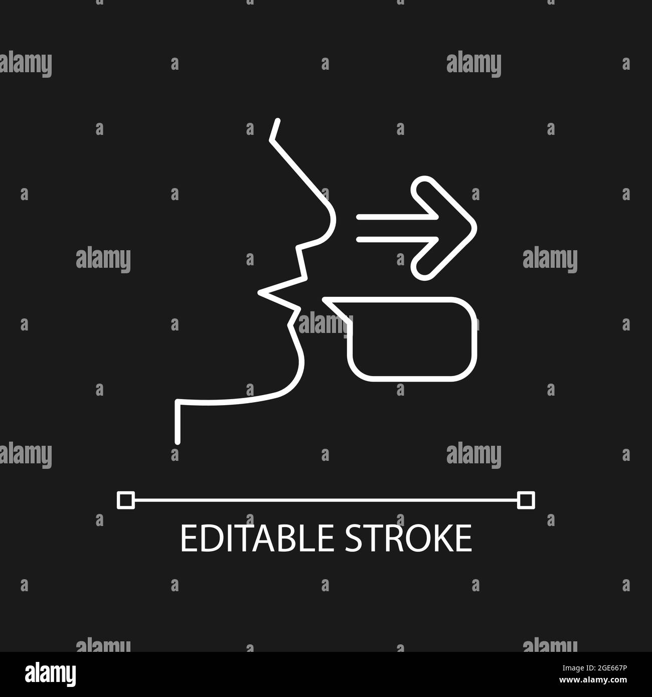 Message sender white linear icon for dark theme Stock Vector Image ...