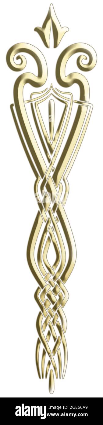 Art Deco style illustration with interlocking lines creating a golden ...